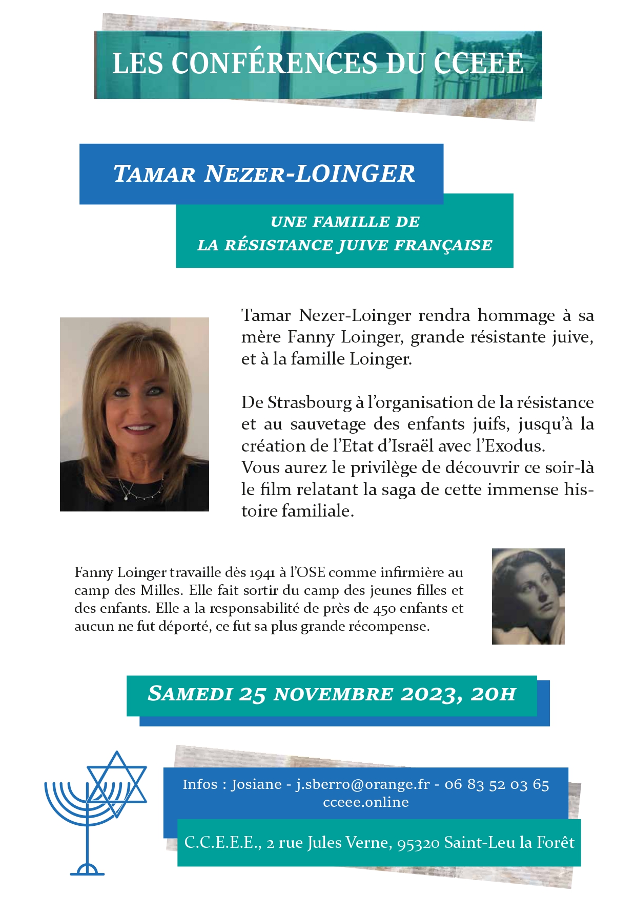 C'est Samedi 25 novembre à 20h30: Le CCEEE et Josiane Sberro reçoivent ...
